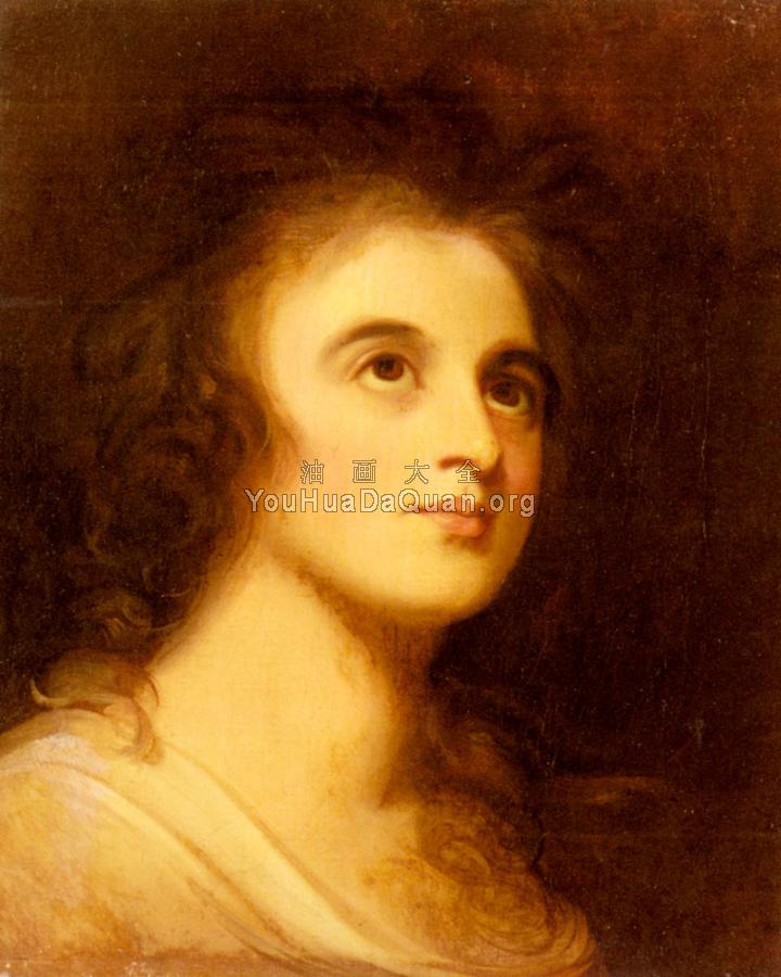 Portrait Of Emma Hamilton - 乔治·罗姆尼 - 世界著名画家画作欣赏 - 油画艺术中心